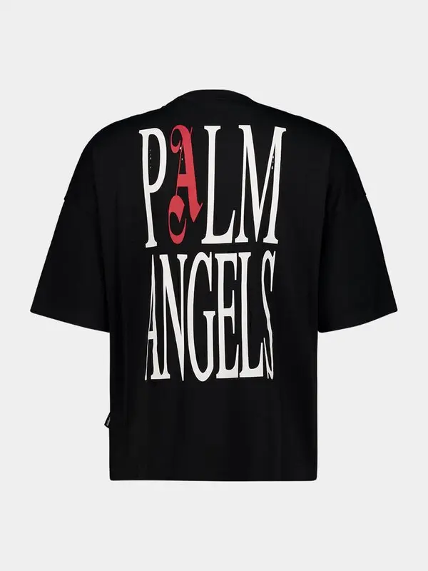 Palm Angels Black Flames Flag T-shirt