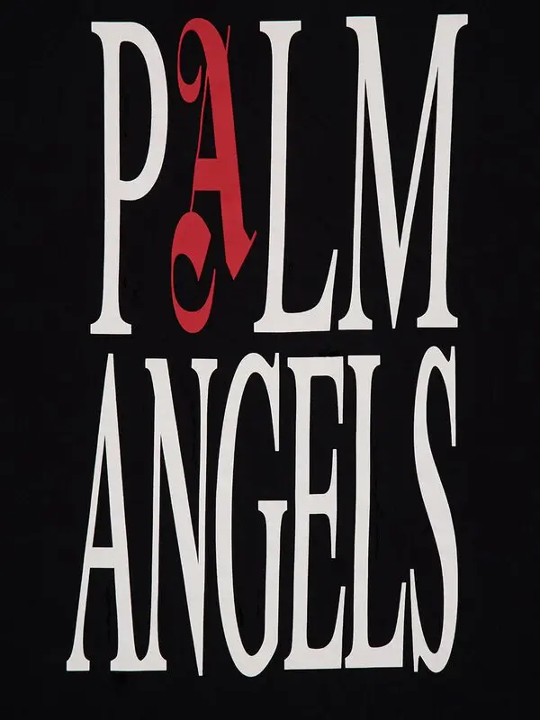 Palm Angels Black Flames Flag T-shirt