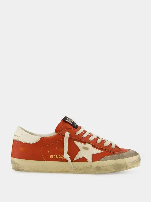 GOLDEN GOOSE Super Star Leather Sneakers - Orange