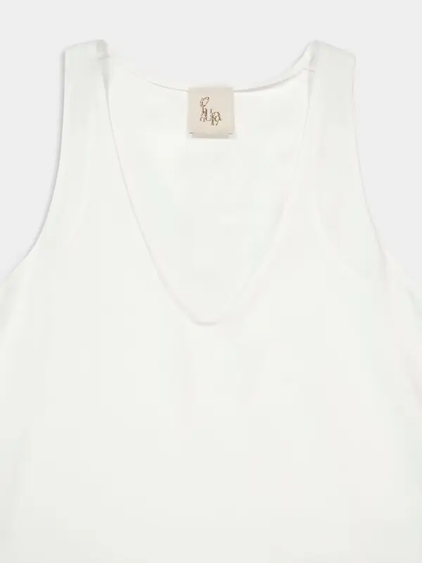 PAULA Serena Silk Tank Top - White