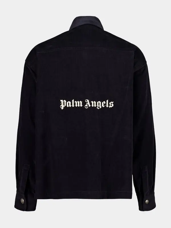 Palm Angels Cord Overshirt With Classic Logo