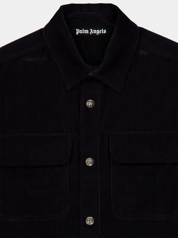 Palm Angels Cord Overshirt With Classic Logo