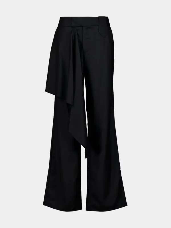 Johanna Ortiz Outlaw Wool Draped Pants - Black