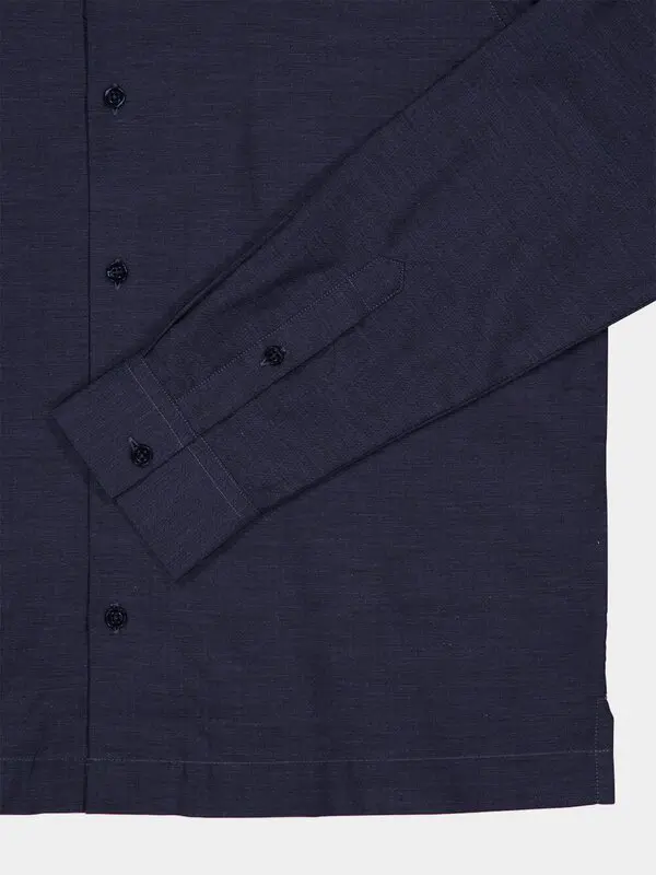 Frescobol Carioca Navy Herringbone Flannel Shirt