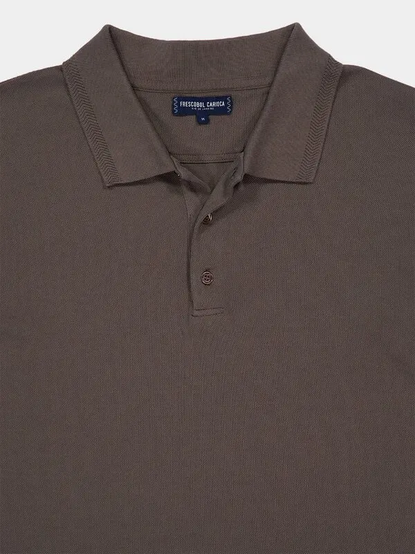 Frescobol Carioca Cedar Horacio Cotton Polo Shirt - Grey