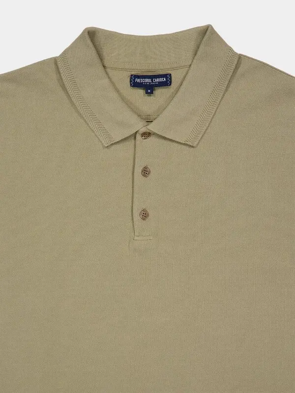 Frescobol Carioca Khaki Horacio Cotton Polo Shirt - Green