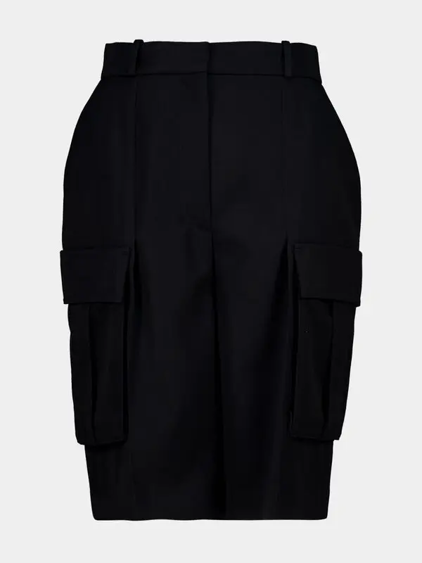 Balmain Wool Cargo Bermuda Shorts - Black