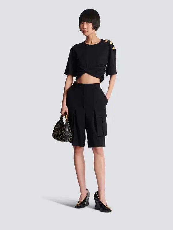 Balmain Wool Cargo Bermuda Shorts
