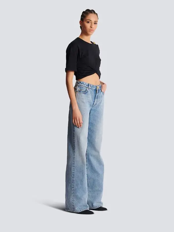 Balmain Straight-leg Faded Denim Jeans