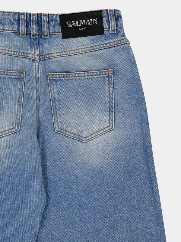 Balmain Straight-leg Faded Denim Jeans