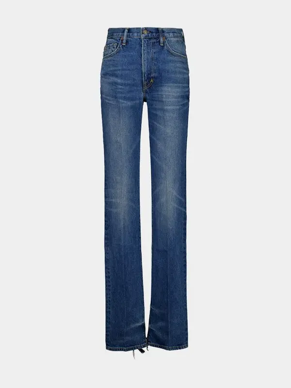TOM FORD Flare Fit Japanese Stonewashed Jeans - Blue