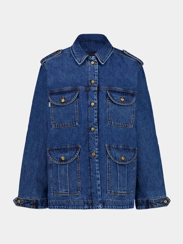BLAZÉ MILANO Nariida Sapphire Sahariana Denim Jacket - Blue