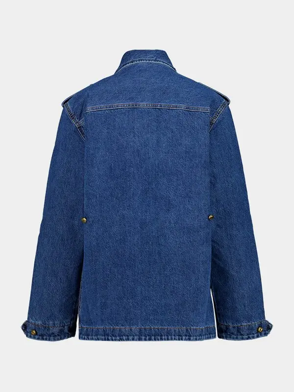 BLAZÉ MILANO Nariida Sapphire Sahariana Denim Jacket - Blue