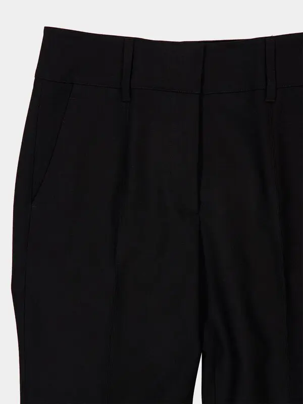 Gabriela Hearst Navy Wool-cashmere Flared Trousers