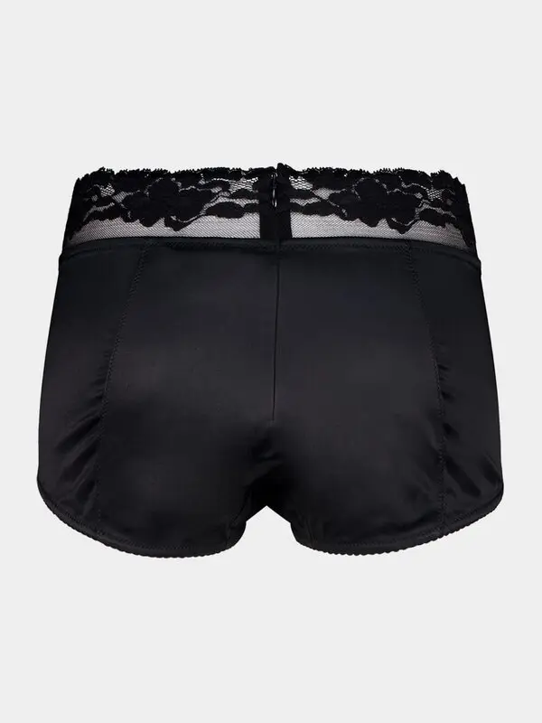 Dolce & Gabbana Satin And Lace High-waisted Briefs