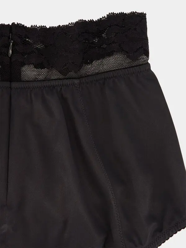Dolce & Gabbana Satin And Lace High-waisted Briefs