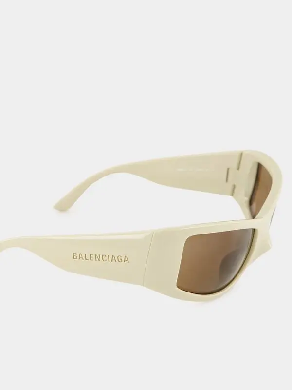 Balenciaga Raven Cat Rectangular Sunglasses - Cream