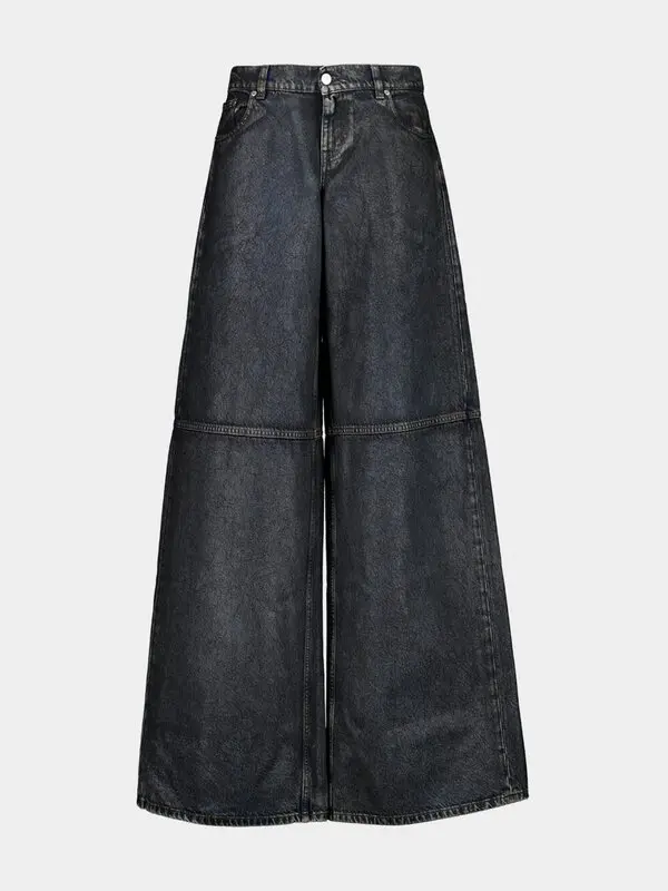 Stella McCartney Aged Waxed Straight-leg Jeans - Blue