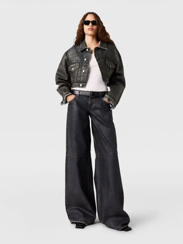 Stella McCartney Aged Waxed Straight-leg Jeans
