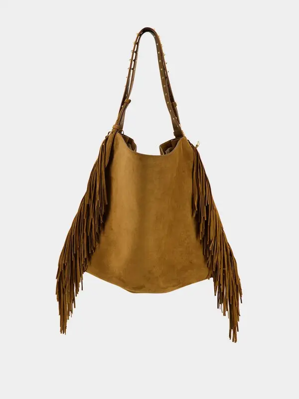 CHRISTIAN LOUBOUTIN Rhea Baggy Tote Fringe Bag - Brown