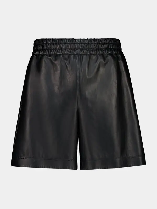 Gucci Bonded Leather Jersey Shorts - Black