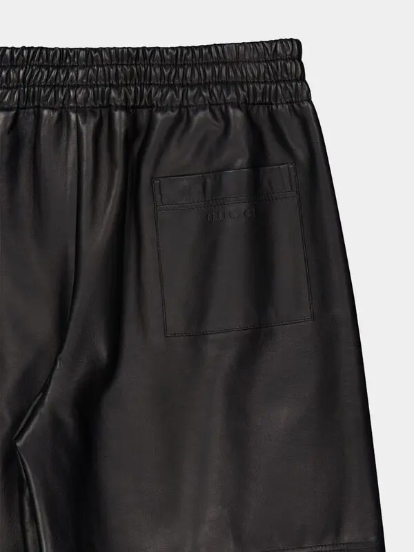 Gucci Bonded Leather Jersey Shorts