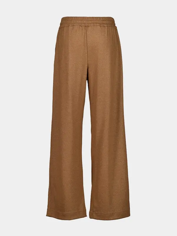 120% Lino Wool And Cashmere Wide-leg Trousers