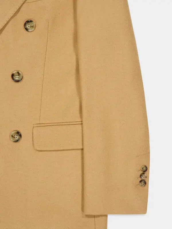 AMI Paris Wool Oversized Double-breasted Jacket - Brown