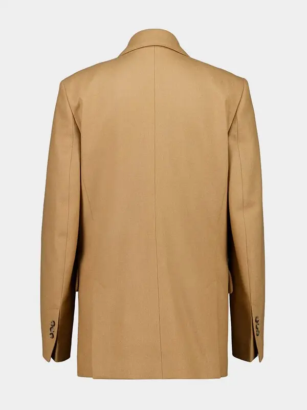 AMI Paris Wool Oversized Double-breasted Jacket - Brown