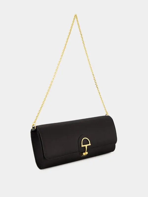 Gucci Silk Satin Clutch With Horsebit