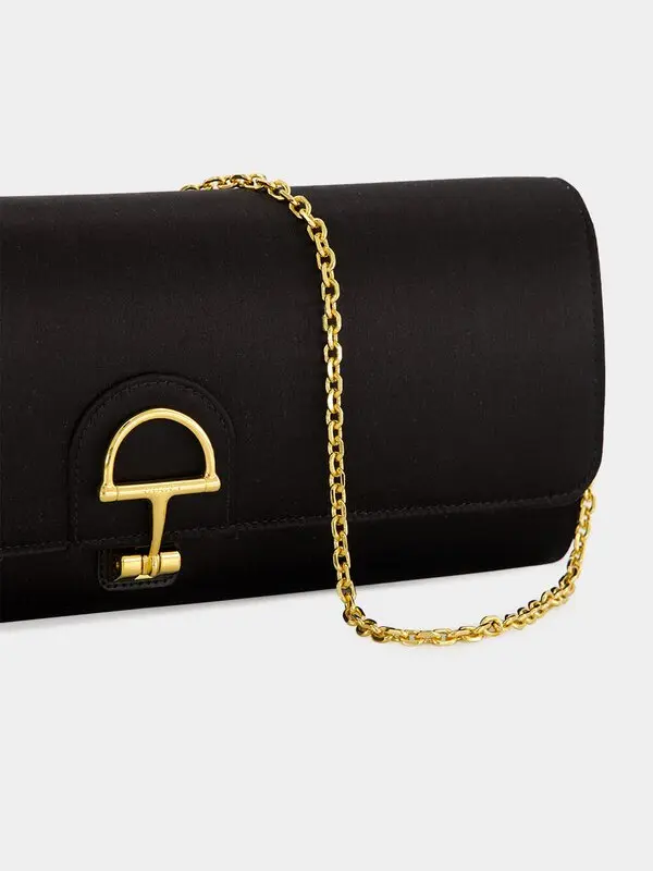 Gucci Silk Satin Clutch With Horsebit