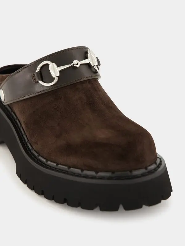 Gucci Suede Mule With Horsebit Detail