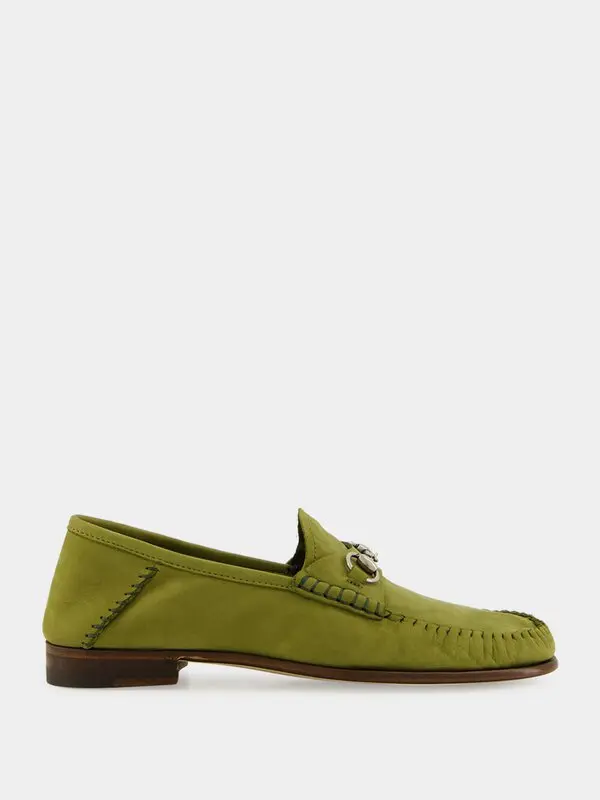Gucci Suede Gigi Loafer With Horsebit - Green