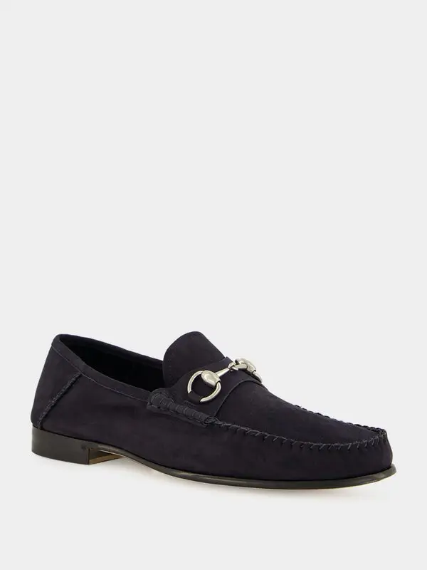 Gucci Nabuk Leather Horsebit Moccasins