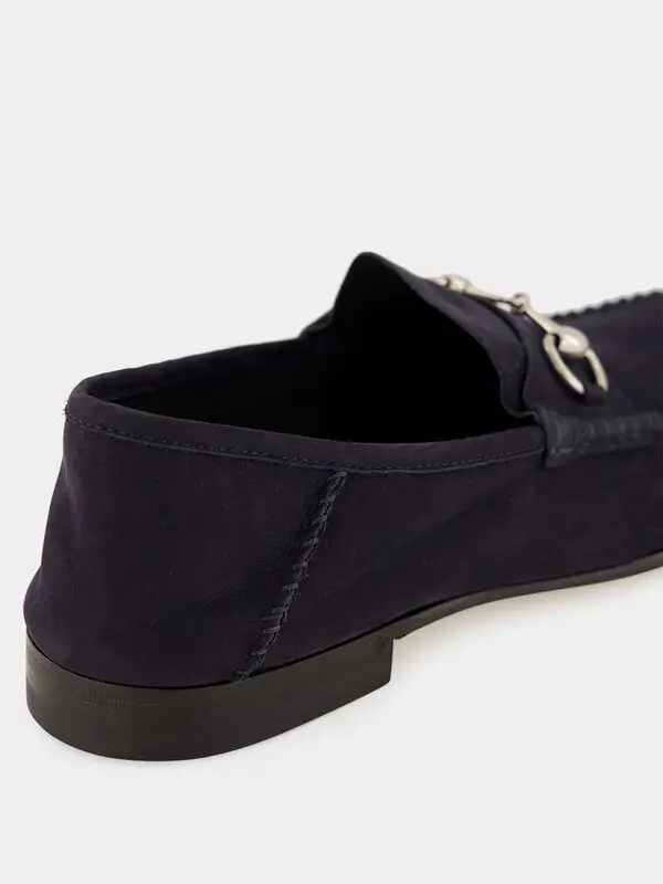 Gucci Nabuk Leather Horsebit Moccasins