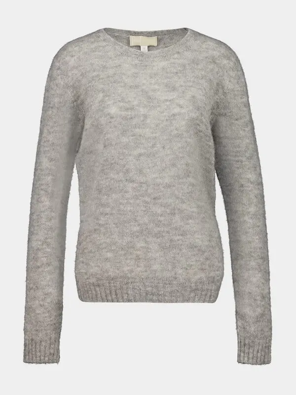 120% Lino Long Sleeve Sweater - Grey