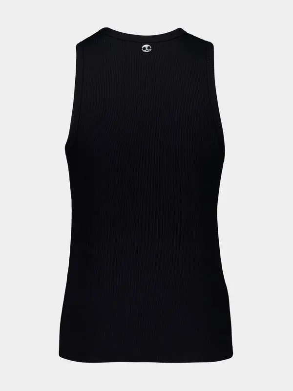 Rabanne Cotton Jersey Tank Top With Eyelet Detail - Black