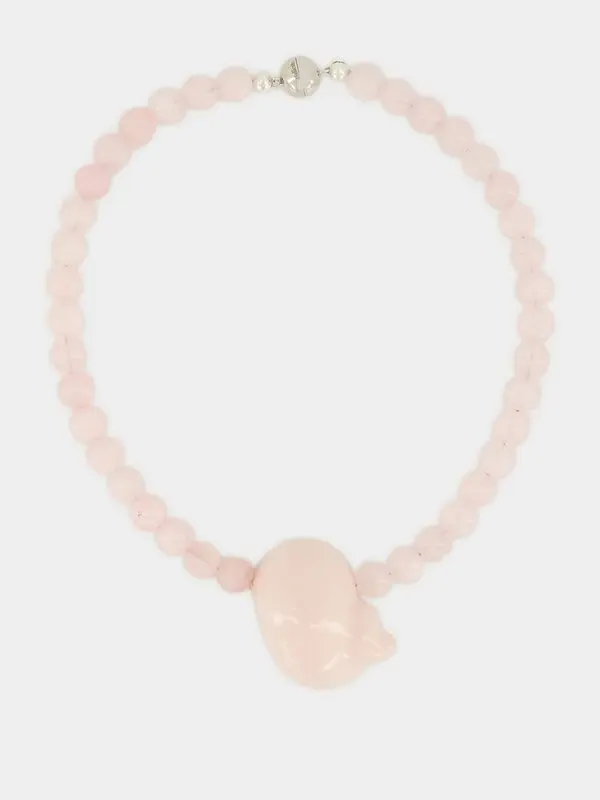 JULIETTA Coral Stone Beads Mykonos Necklace - Pink
