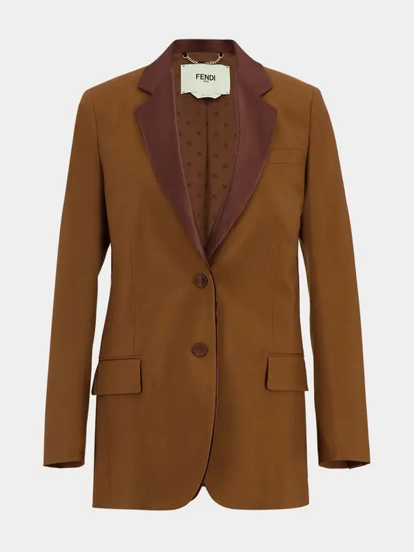 Fendi Wool Mohair Blazer With Silk Lapels - Brown