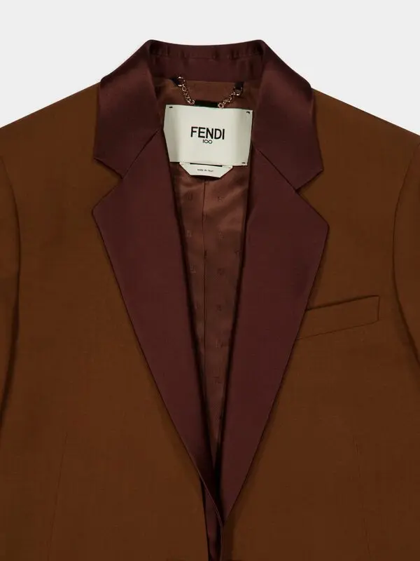 Fendi Wool Mohair Blazer With Silk Lapels