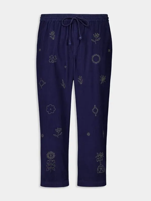 BAZISZT Corduroy Jogger-style Trousers - Blue