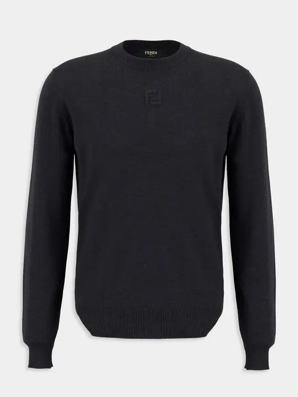 Fendi Wool Ff Logo Pullover - Black