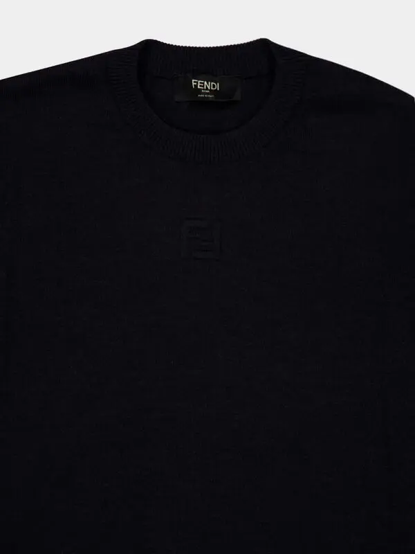 Fendi Wool Ff Logo Pullover - Black