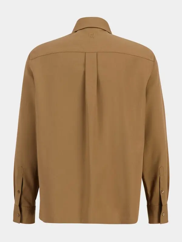 Fendi Rust Wool Gabardine Shirt - Brown