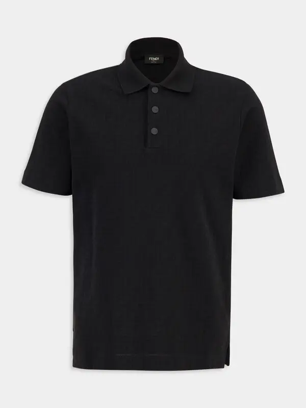 Fendi Ff Jacquard Cotton Polo Shirt