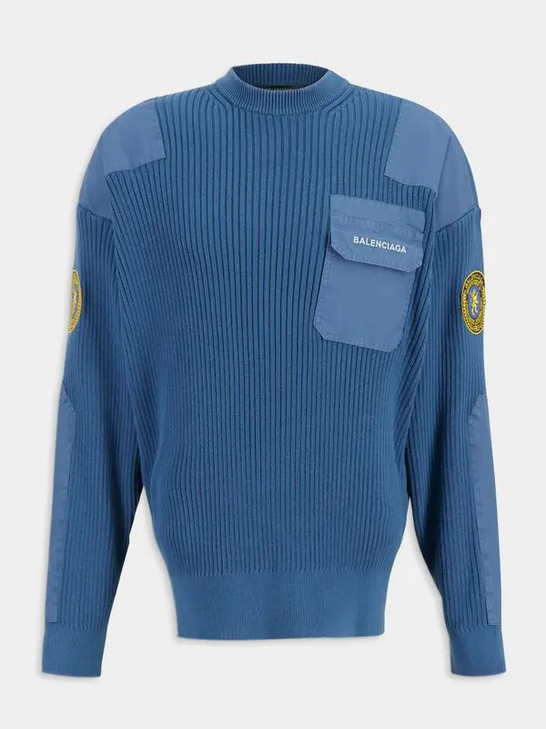Balenciaga Cotton Sweater - Blue