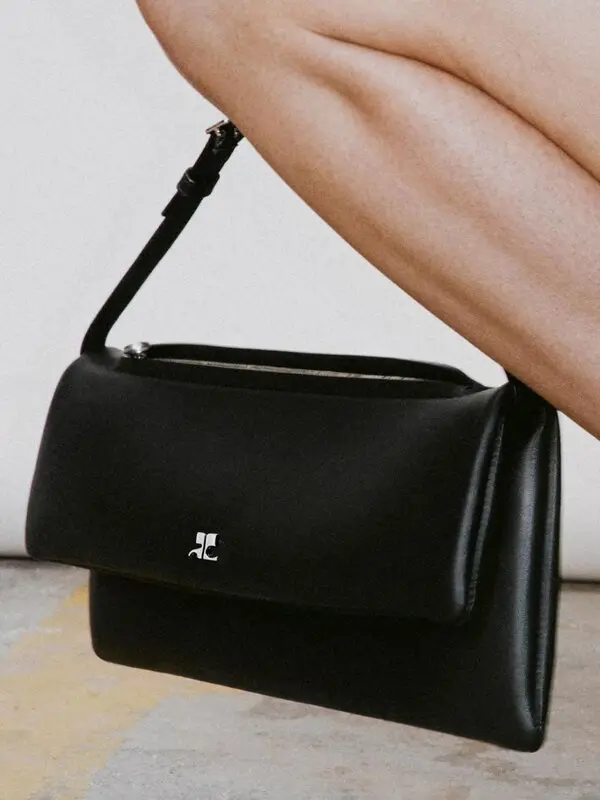 COURREGES Leather Cuff Clutch - Black