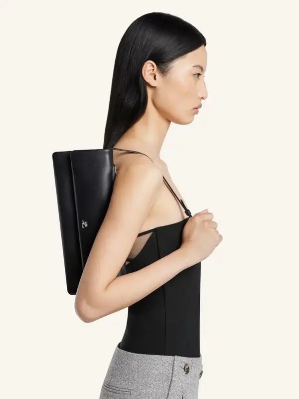 COURREGES Leather Cuff Clutch - Black