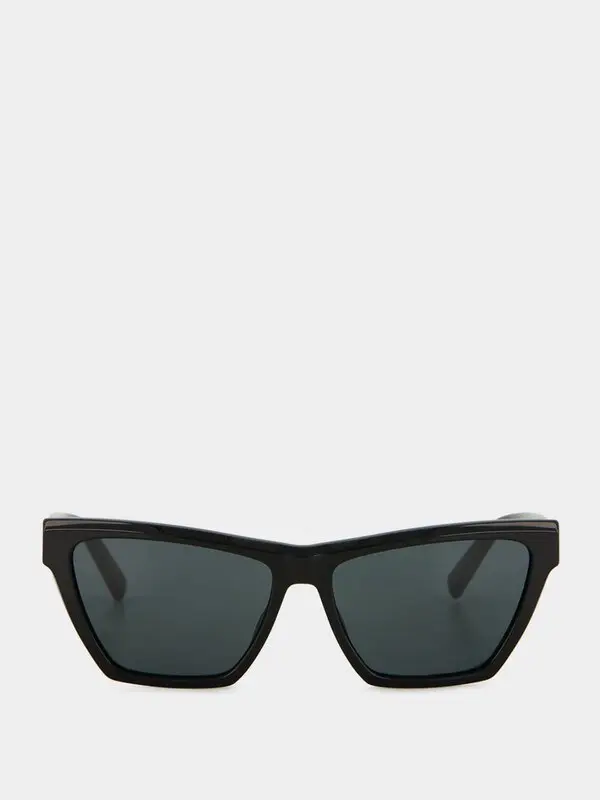 Saint Laurent Rectangular Cat-eye Sunglasses - Black