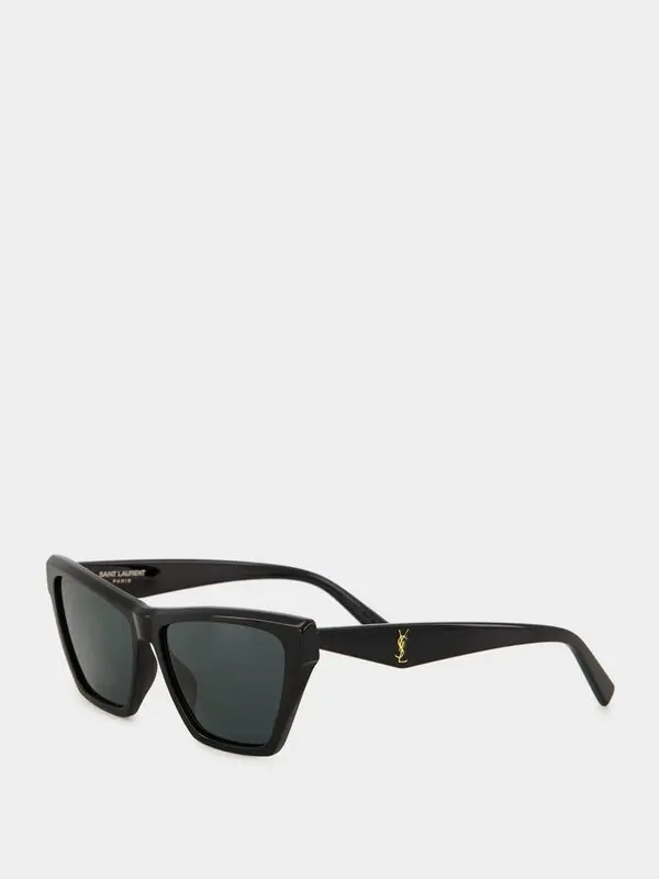 Saint Laurent Rectangular Cat-eye Sunglasses - Black